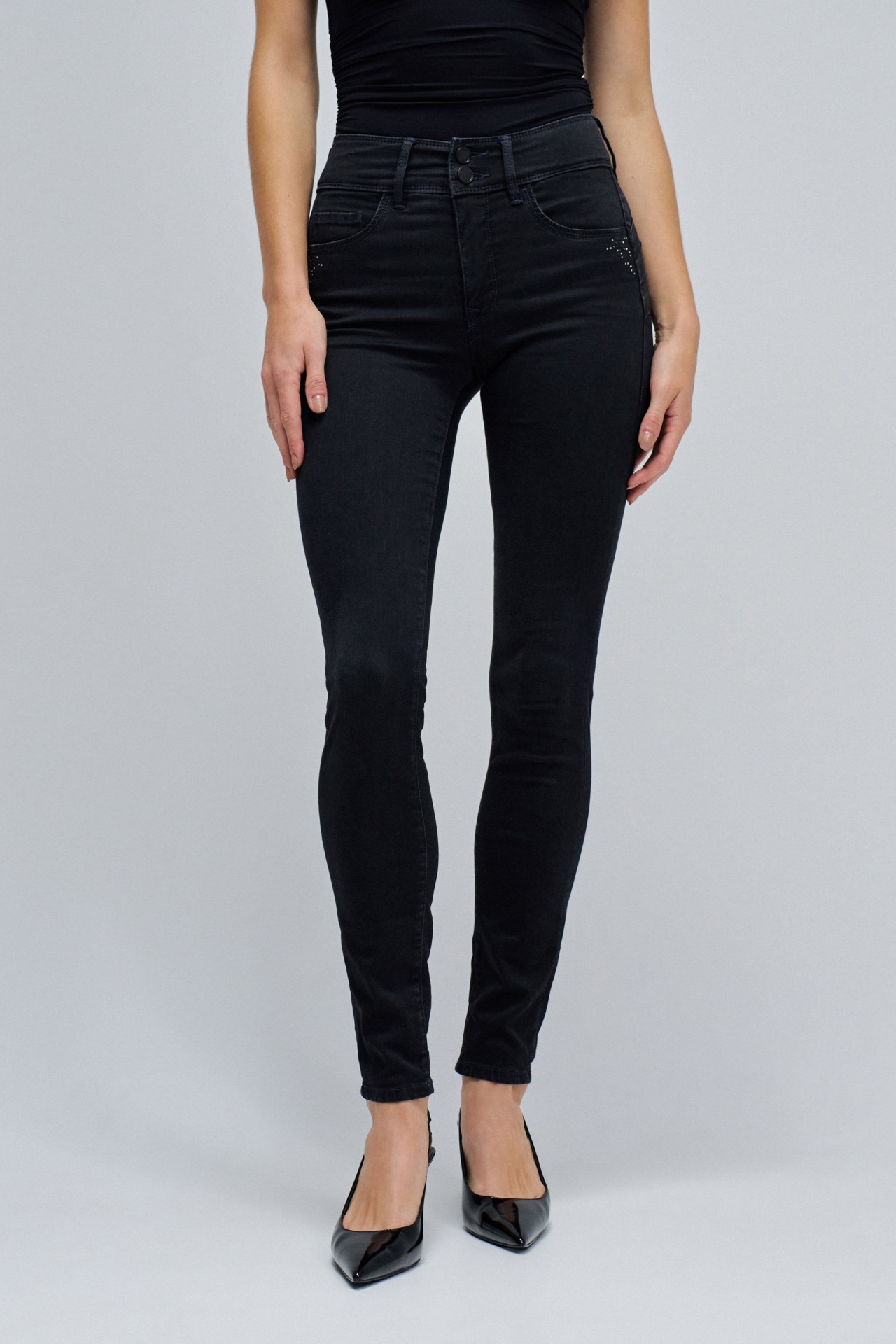 Secret Push In Skinny Soft Touch Jeans Black - SALSA JEANS