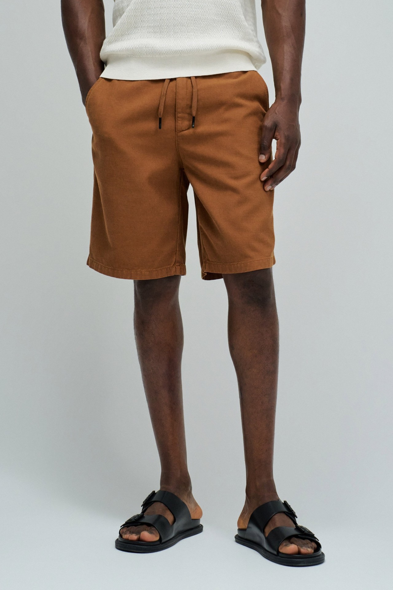 Brown Lightweight Denim Shorts with Regular Fit - SALSA JEANS
